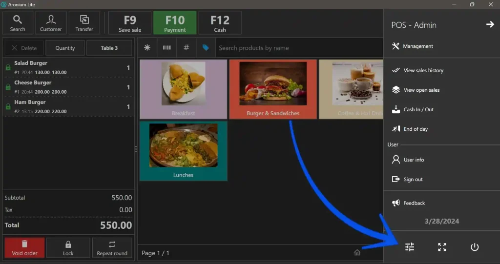 Switch Between Visual & Standard Layout in Aronium POS – My Blog