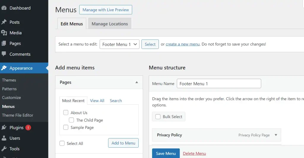 Create a Dynamic Menu that can be controlled from WP-Admin in header.php – My Blog